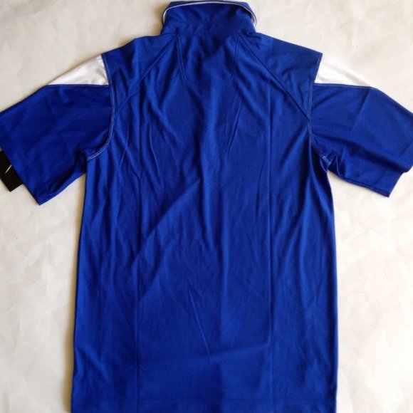 Nike | Shirts | Nike Swoosh Logo Drifit Colorblock Knit Short Sleeve ...